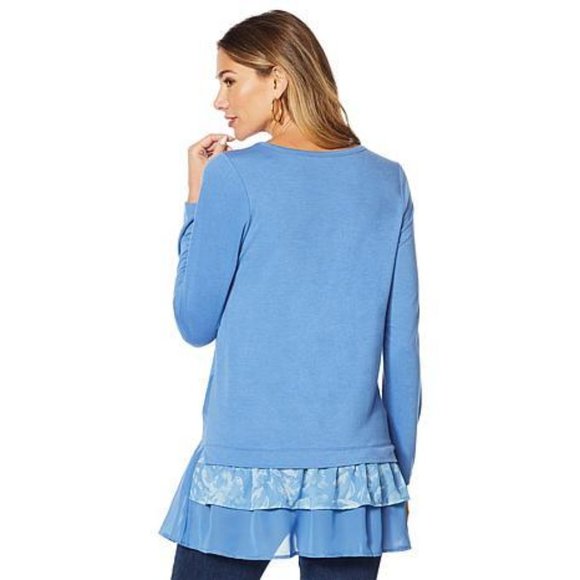 Diane Gilman | Tops | Dg2 By Diane Gilman Printed Peplum Top Size ...